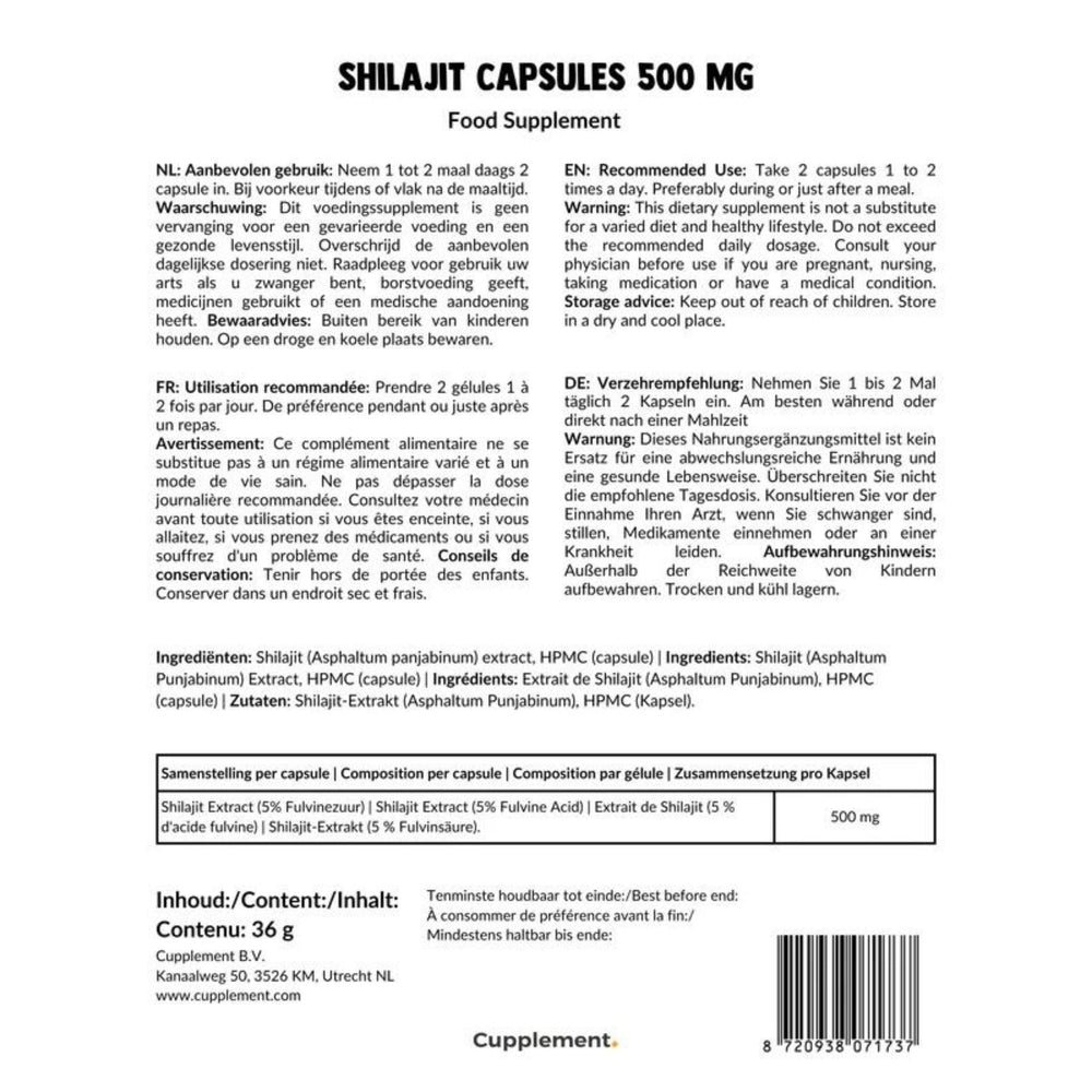Shilajit Extrakt - 60 Kapseln